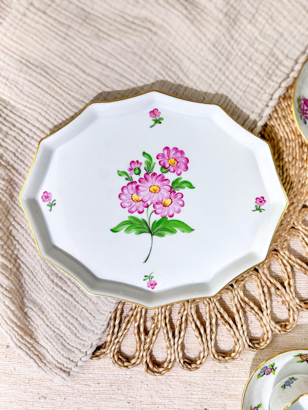 Vintage Herend Hvngary Floral Hand Painted Porcelain Tray - Etsy