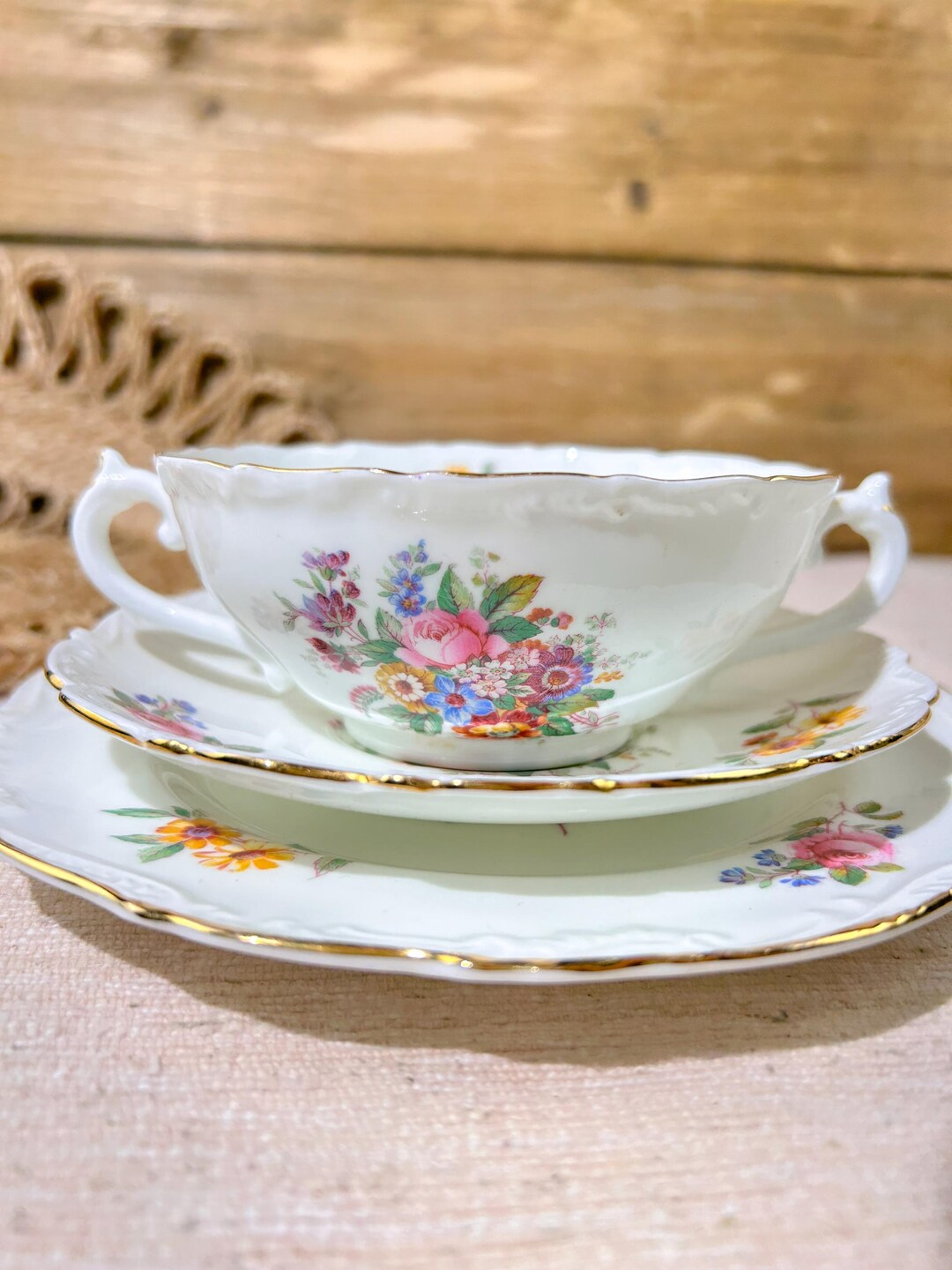 Coalport Fragrance Footed Soup Cup Trio Bone China England - Etsy