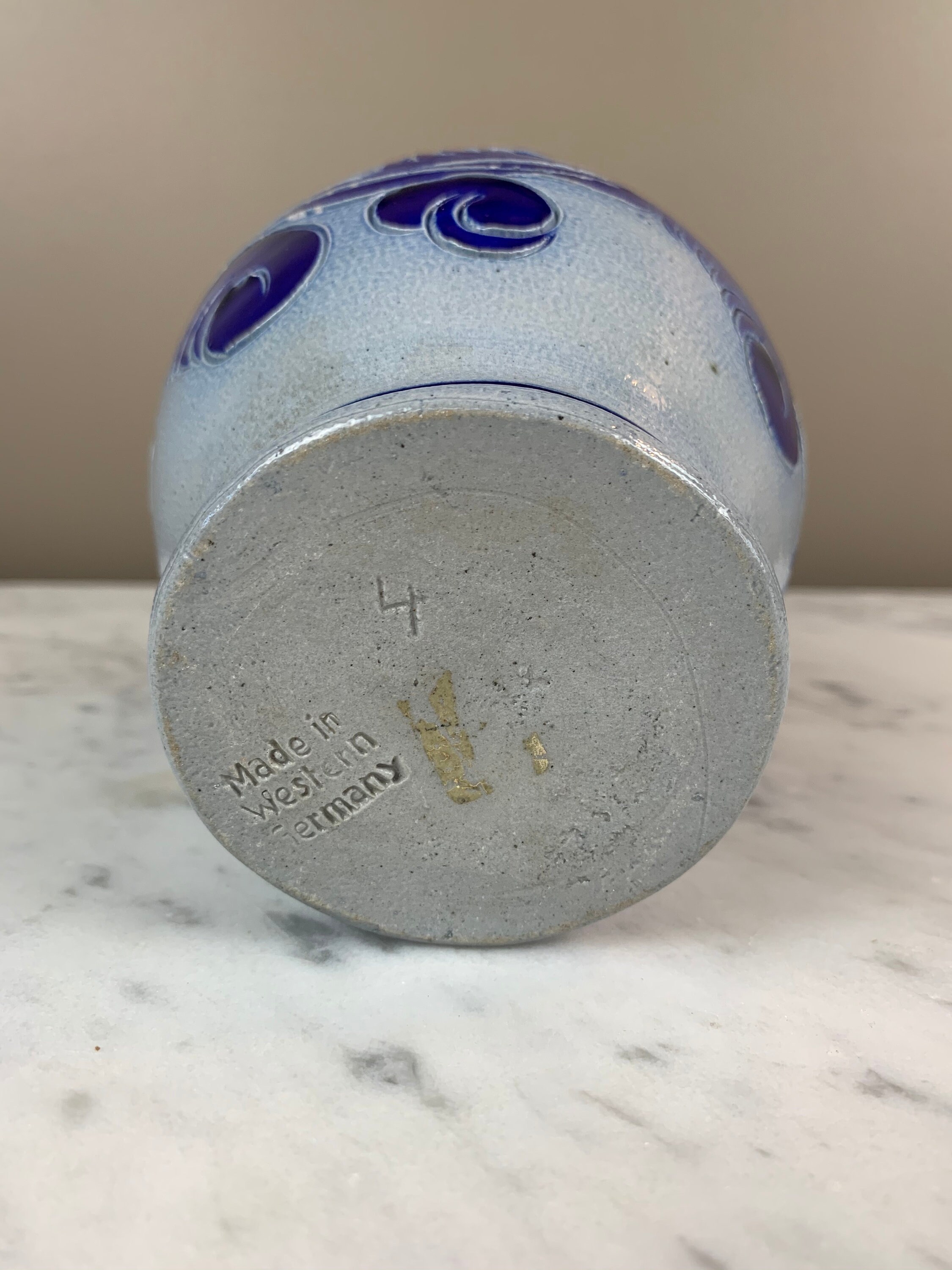 Vintage German Salt-Glazed Pottery Pitcher in Stunning Cobalt - Etsy.de