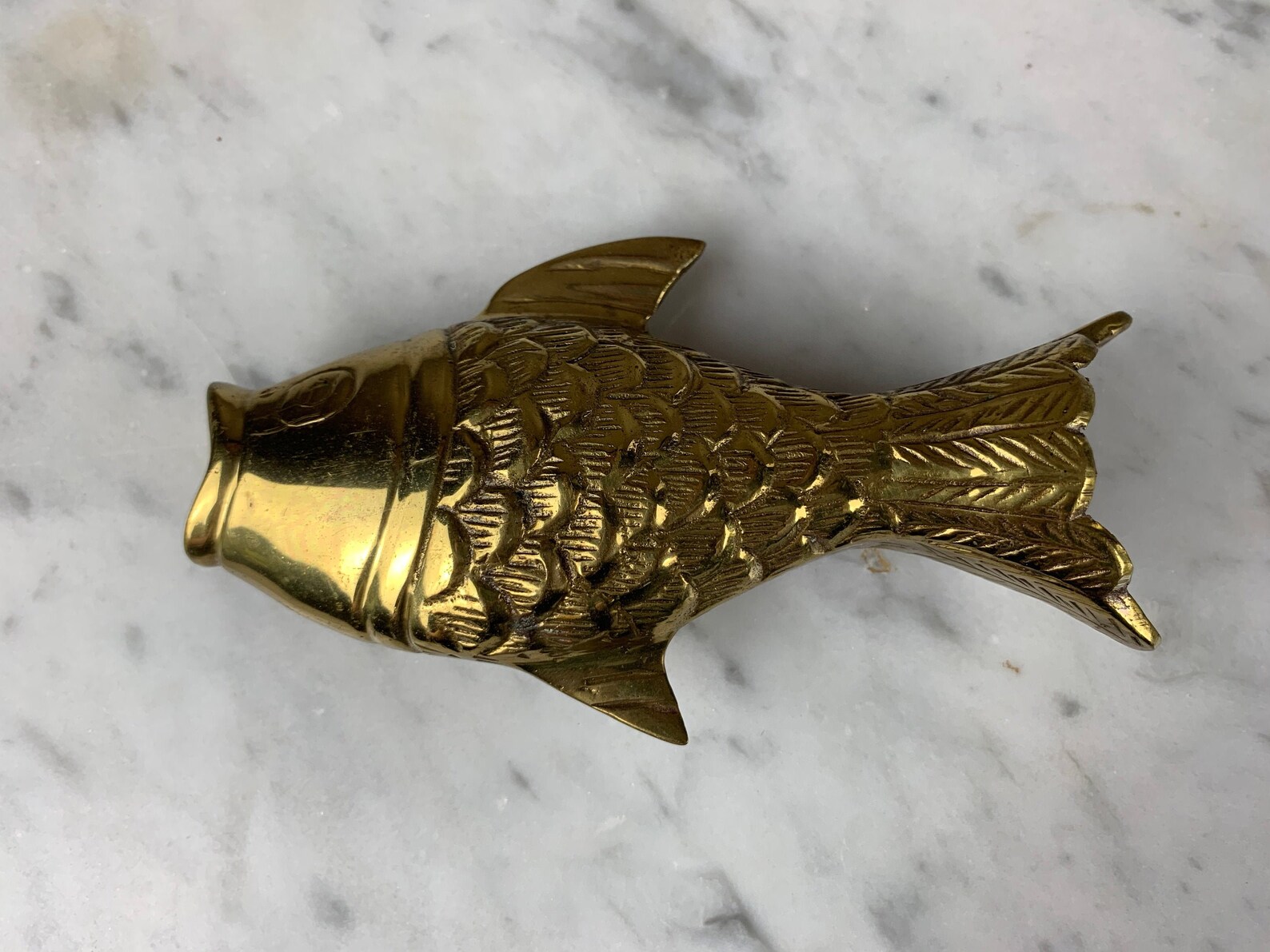 Vintage Solid Brass Fish Finial or Drape Pull - Etsy