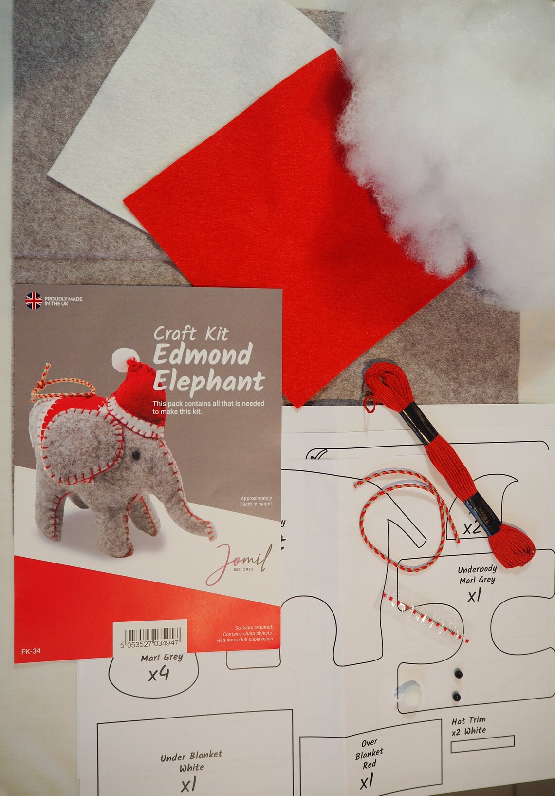 Edmund Elephant Felt Craft Kit - Etsy