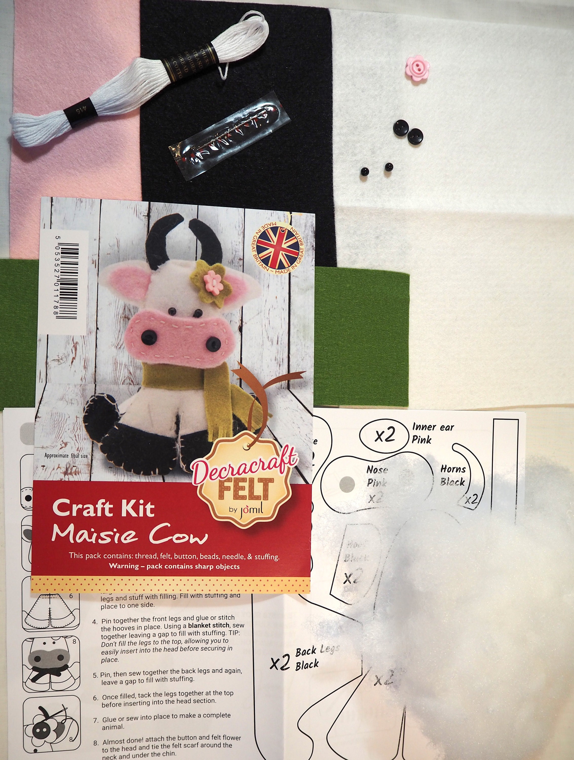 Maisie the Cow Felt Craft Kit - Etsy