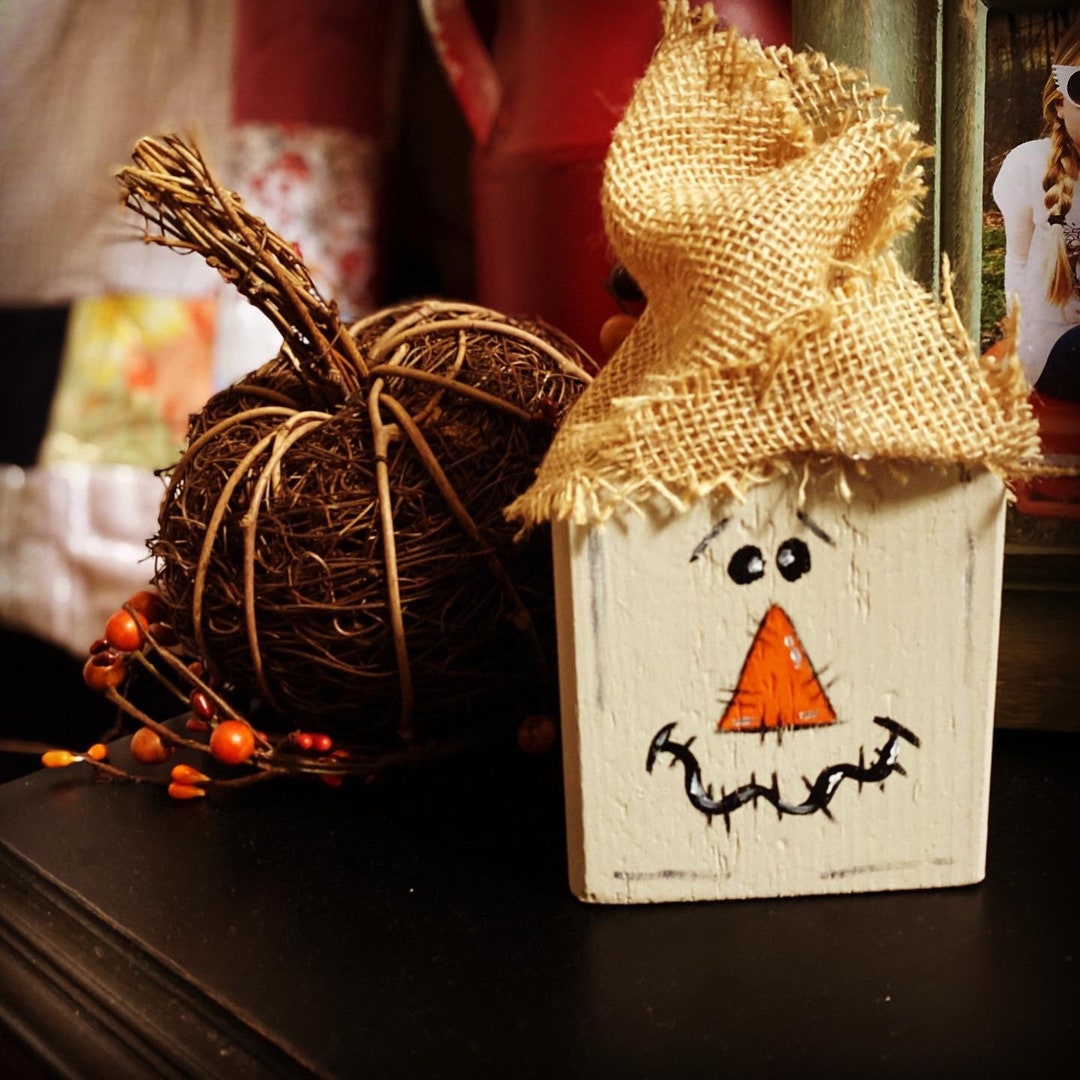 Halloween/fall Decor, Frankenstein, Scarecrow, Ghost, Hand-painted ...