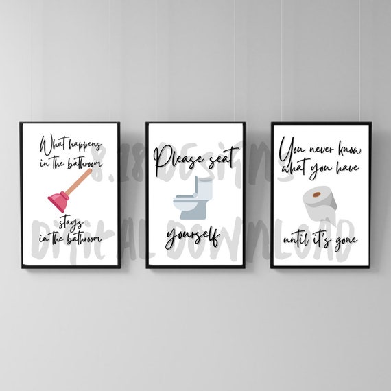Funny Bathroom Sign Digital Download Printable Bathroom Sign | Etsy