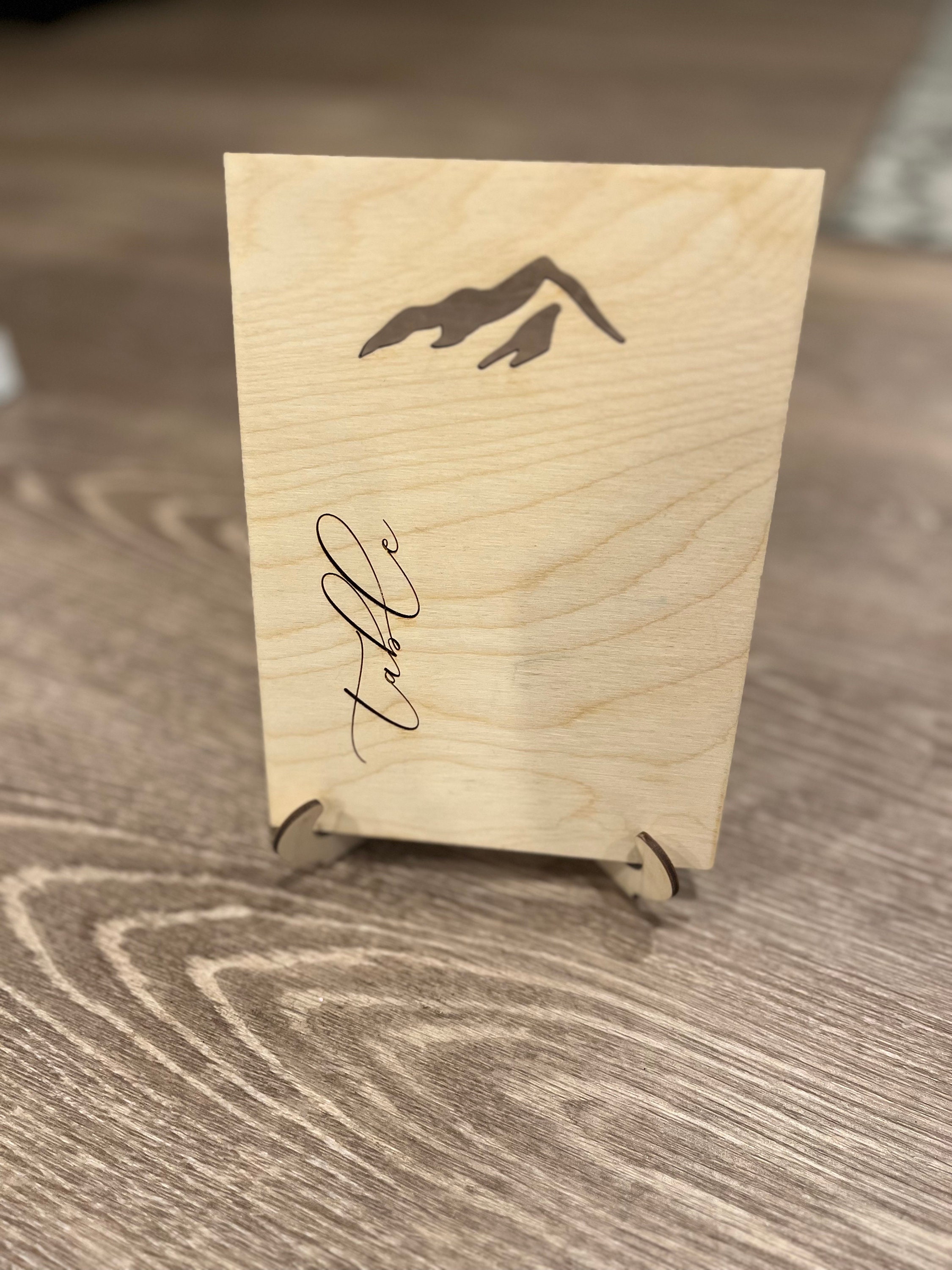 Wooden Mountain Table Numbers: Rustic Engraved Decor - Etsy