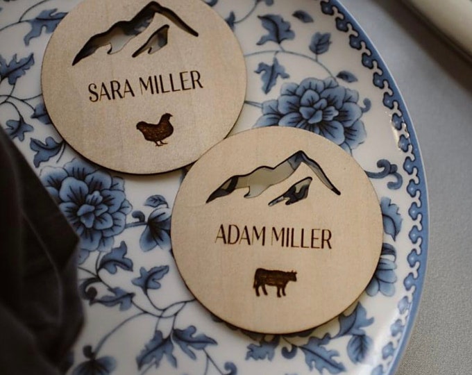 Wood Slice Place Cards, Wood Slice Place Settings, Wedding Place Cards ...