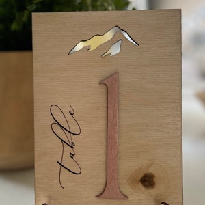 Wooden Mountain Table Numbers | Rustic Table Numbers, | Mountain Table ...