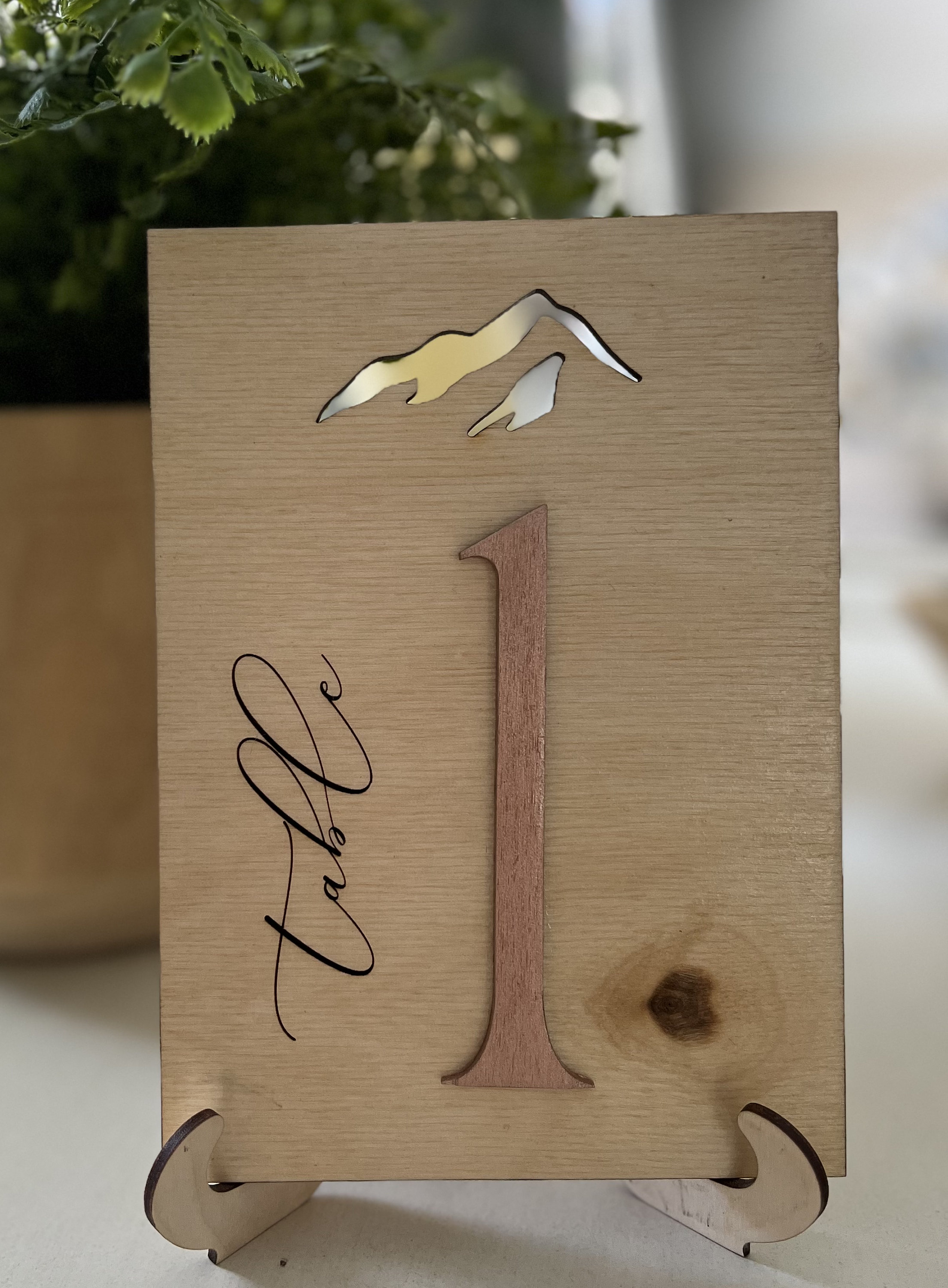 Wooden Mountain Table Numbers: Rustic Engraved Decor - Etsy
