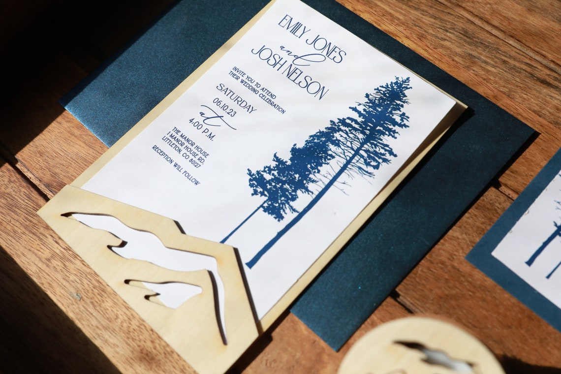 Mountain Wedding Invitation Mountain Wedding Invitation Set - Etsy