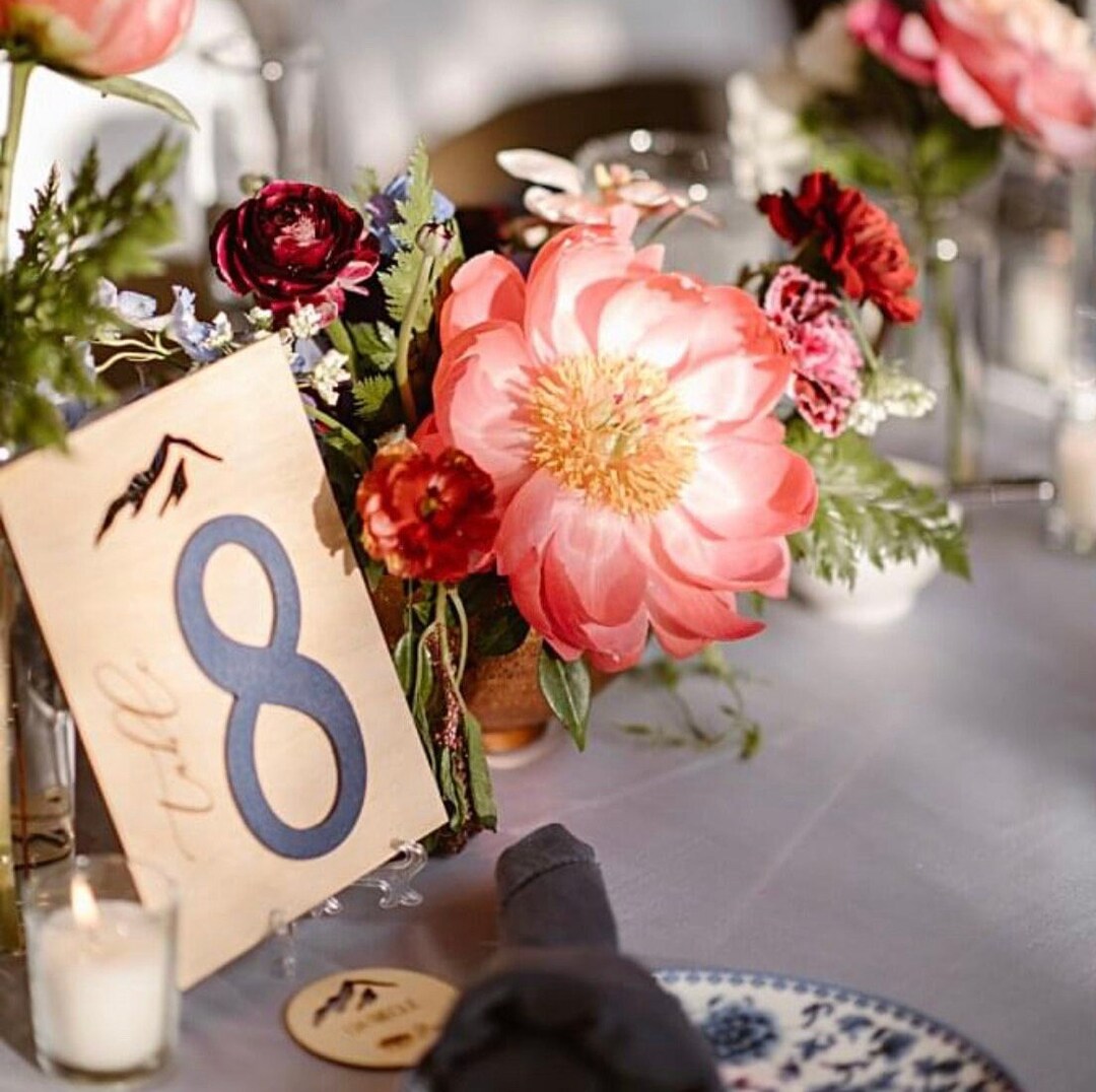 Wooden Mountain Table Numbers | Rustic Table Numbers, | Mountain Table ...