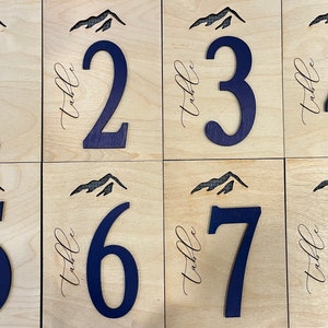 Wooden Mountain Table Numbers | Rustic Table Numbers, | Mountain Table ...
