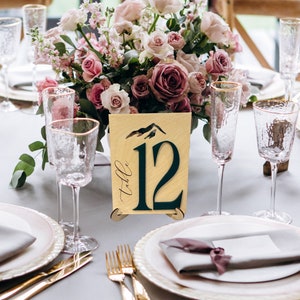 Wooden Mountain Table Numbers | Rustic Table Numbers, | Mountain Table ...