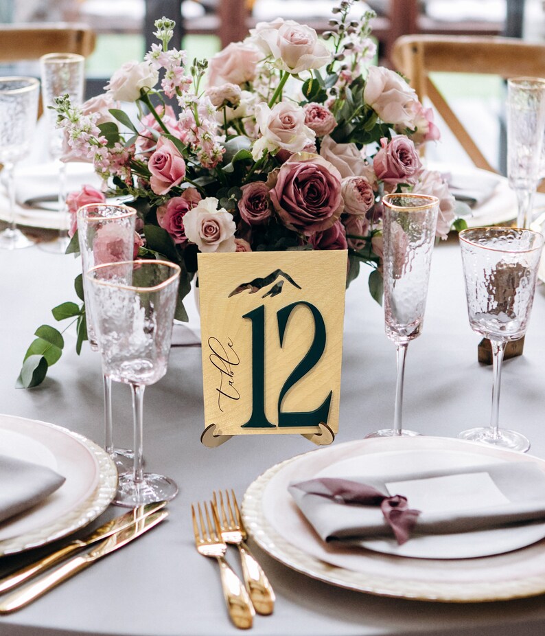 Wooden Mountain Table Numbers | Rustic Table Numbers, | Mountain Table ...