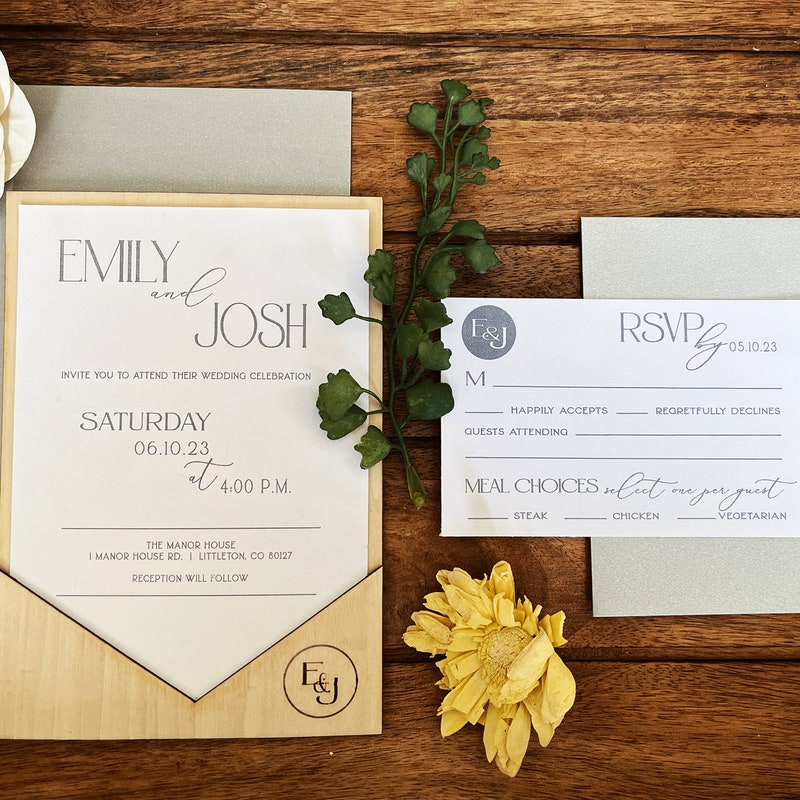Rustic Pocket Invitations - Etsy