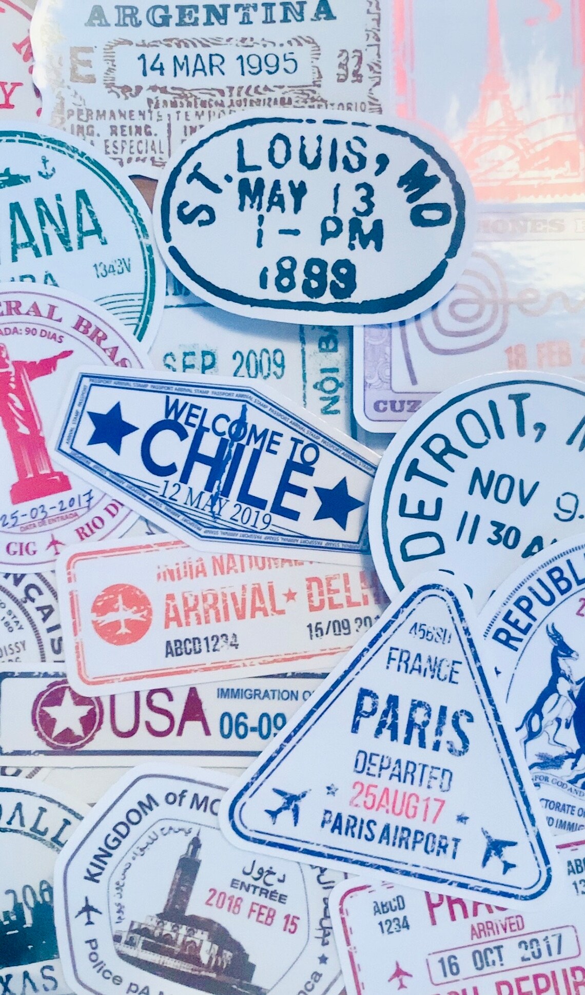 Passport Stamps Vinyl Decal Stickers - Etsy