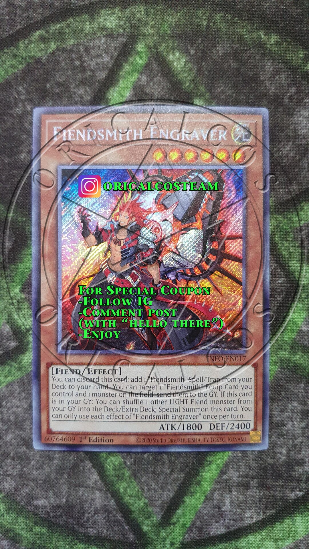 Fiendsmith Engraver Secret Rare-common "handmade Proxy"(same Thickness ...