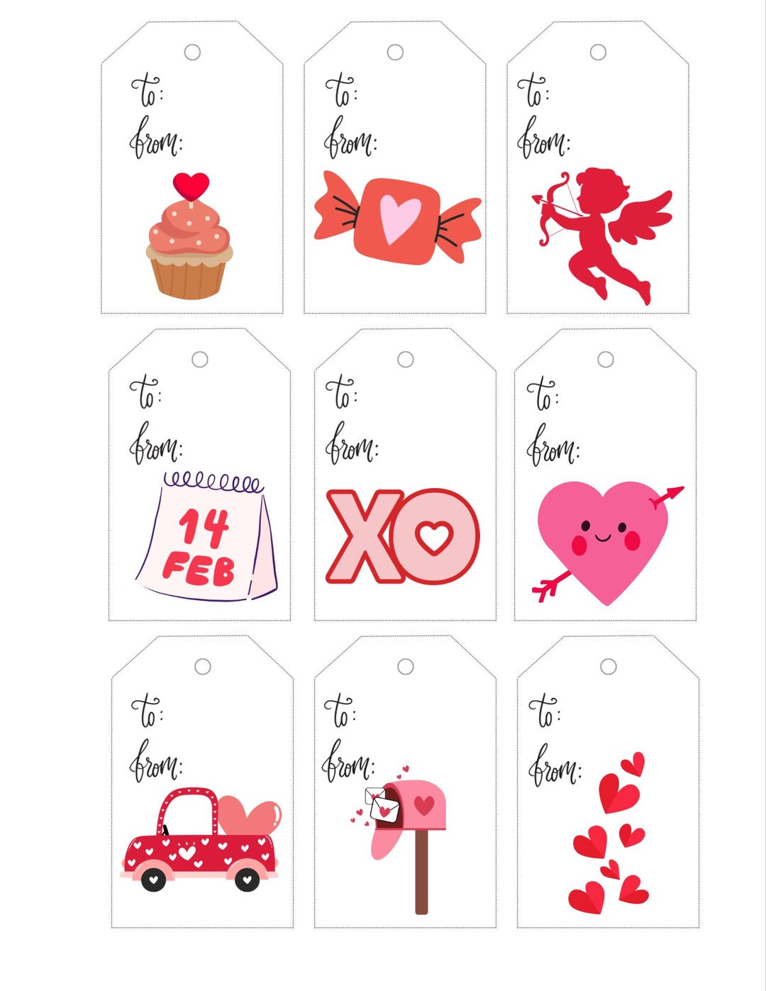Valentine Treat Bag Tags – Printable & Instant Download - Etsy