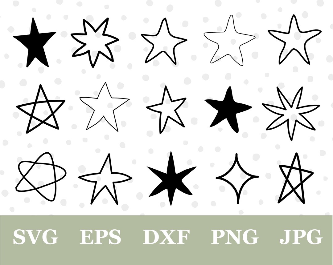 Star SVG Bundle, Cut Files, Star Silhouette, Hand Drawn Doodles ...