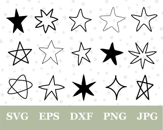 Star SVG Bundle Cut Files Star Silhouette Hand Drawn | Etsy