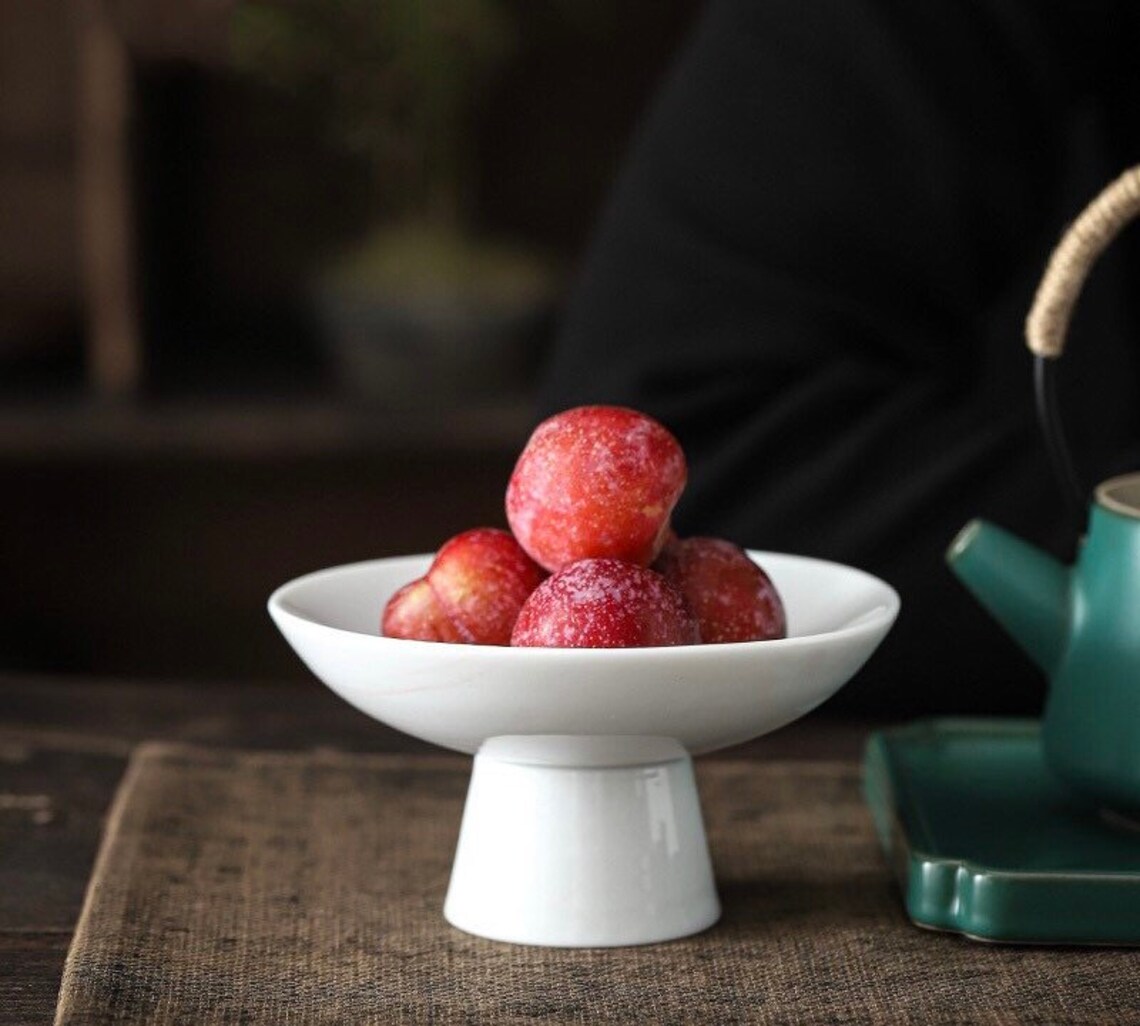 High Foot Ceramic Plate for Rice Cake Snack Fruits Etc - Etsy