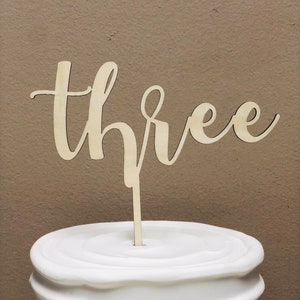 Wood Number Cake Topper (customize Available) - Etsy