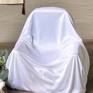 Chair Cover Satin Fabric(white) - Etsy