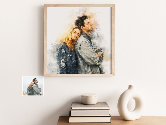 Custom Watercolor Portrait From Photo Personalized Watercolor - Etsy