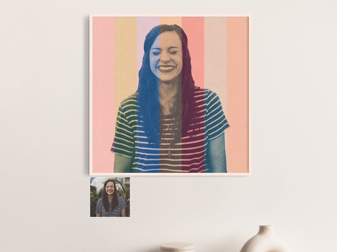 Personalized Retro Art Print From Photo Custom Art Print - Etsy