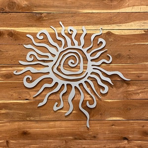 Abstract Sun Sign, Art Deco Metal Sun, Hanging Sign, Powder Coated ...
