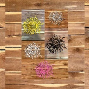 Abstract Sun Sign, Art Deco Metal Sun, Hanging Sign, Powder Coated ...