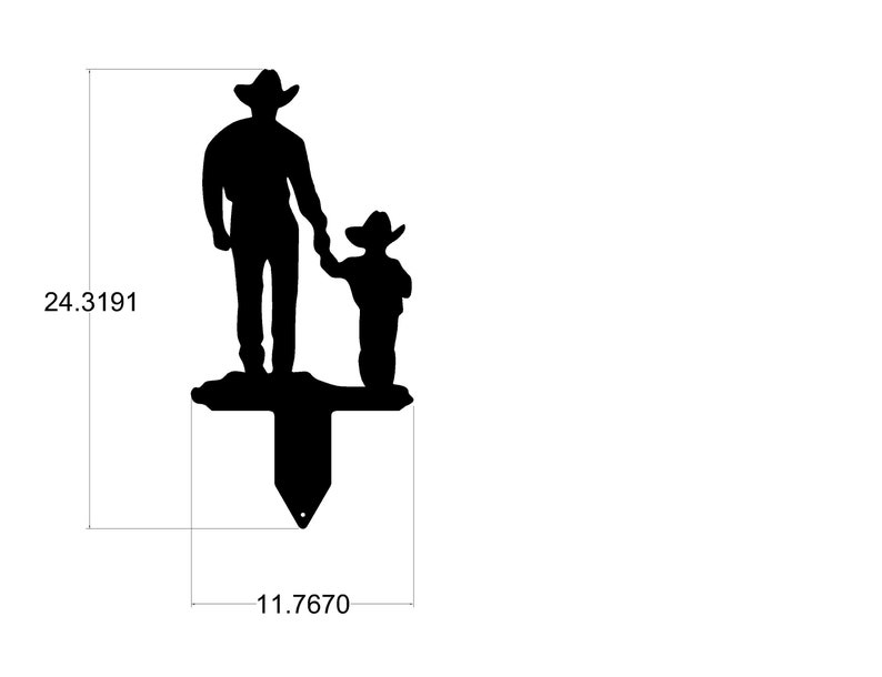 Cowboys Yard Decoration / 10ga Metal Yard Sign / Steel Cowboy and Son ...