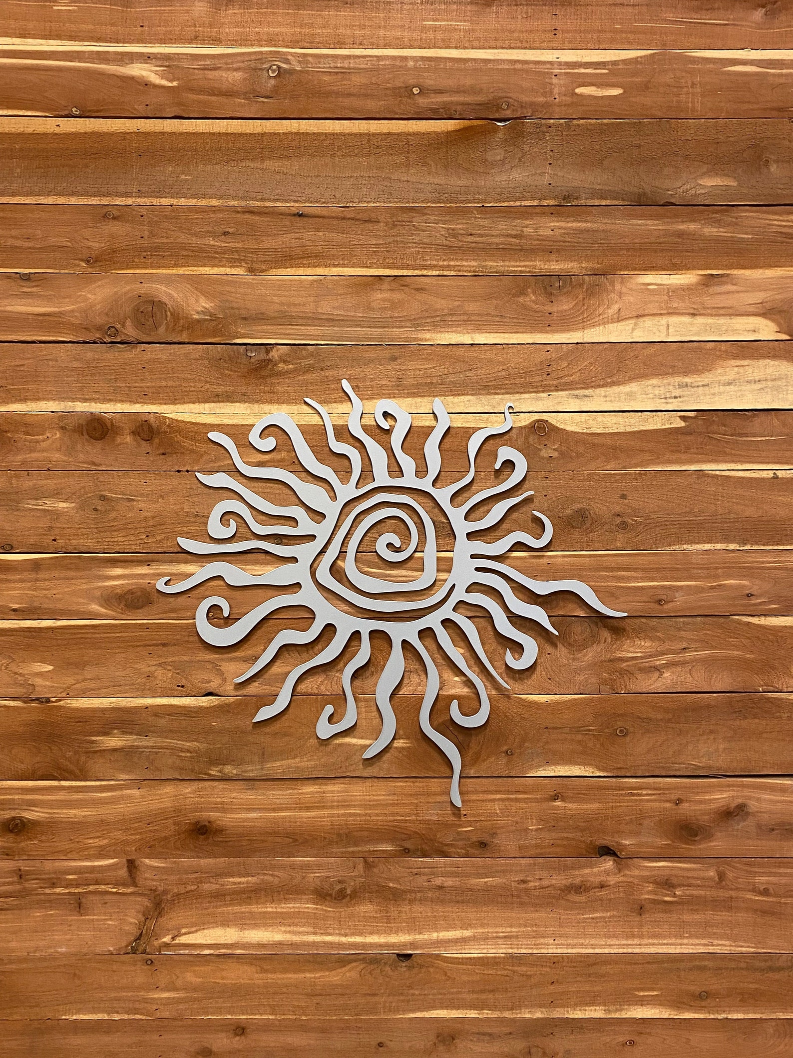 Abstract Sun Sign, Art Deco Metal Sun, Hanging Sign, Powder Coated ...