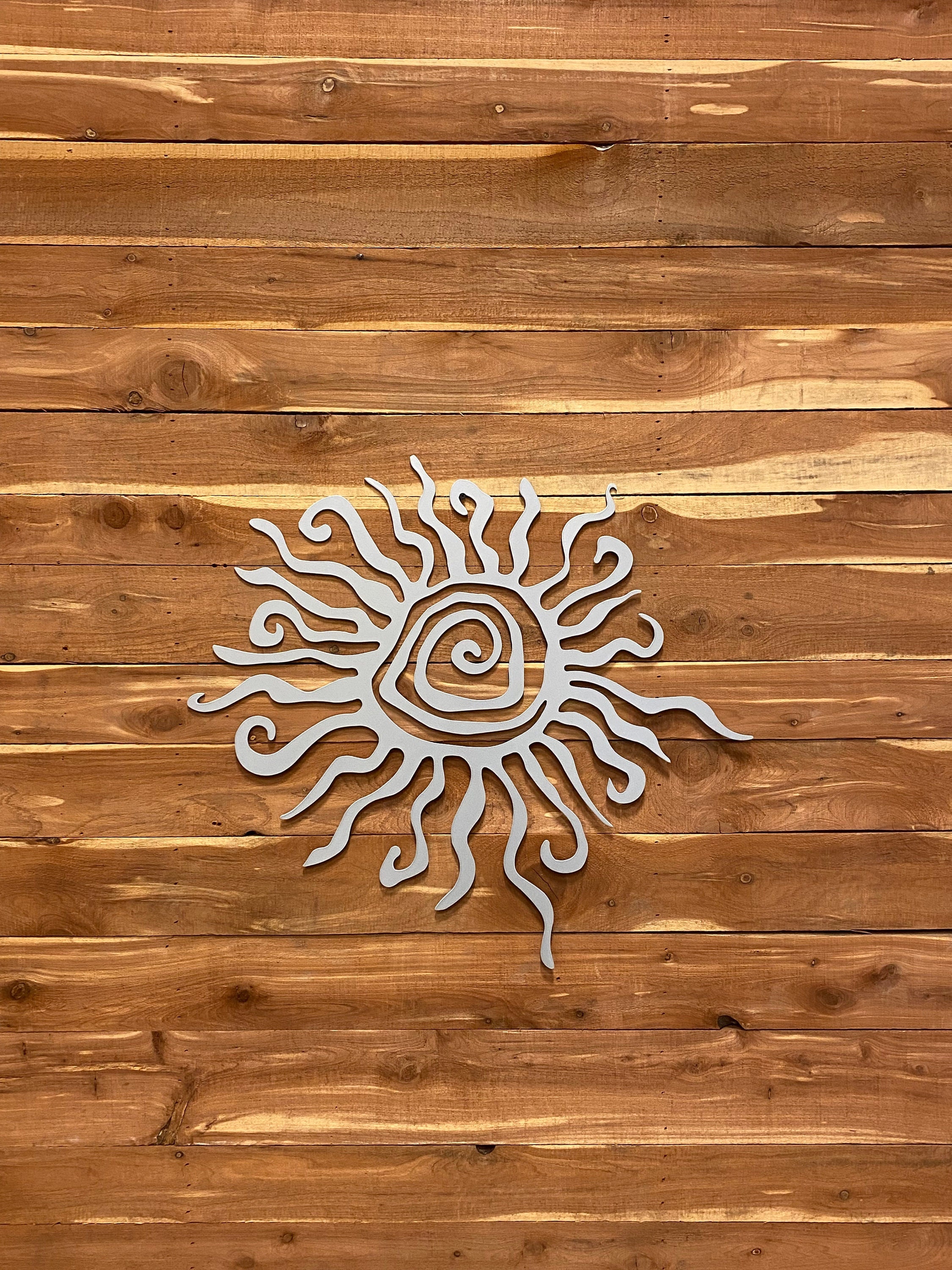 Abstract Sun Sign, Art Deco Metal Sun, Hanging Sign, Powder Coated ...