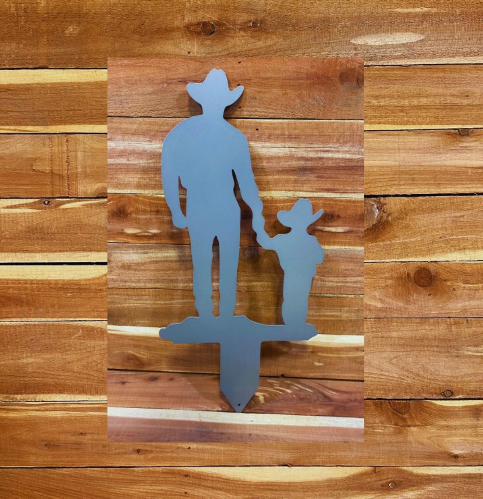 Cowboys Yard Decoration / 10ga Metal Yard Sign / Steel Cowboy and Son ...