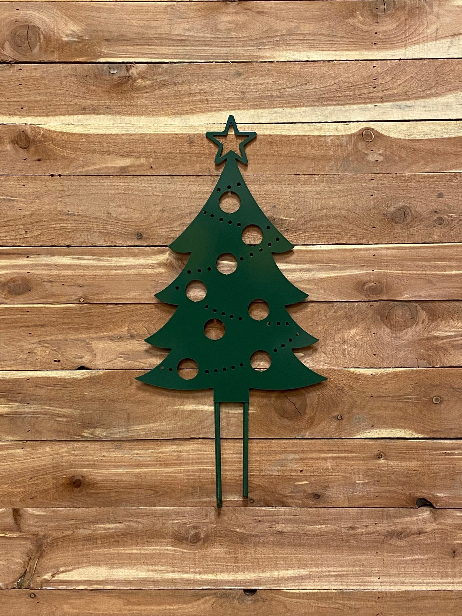 Metal Christmas Tree Yard Art / Metal Tree / Holiday Decoration / Stake ...