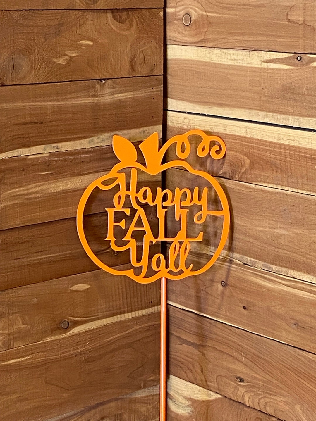 Metal Pumpkin Yard Art / Fall Yard Decoration / Metal Happy Fall Yall ...