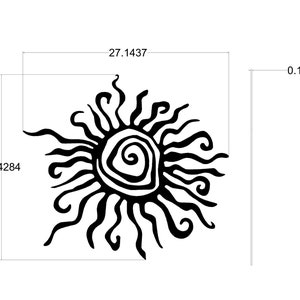 Abstract Sun Sign, Art Deco Metal Sun, Hanging Sign, Powder Coated ...