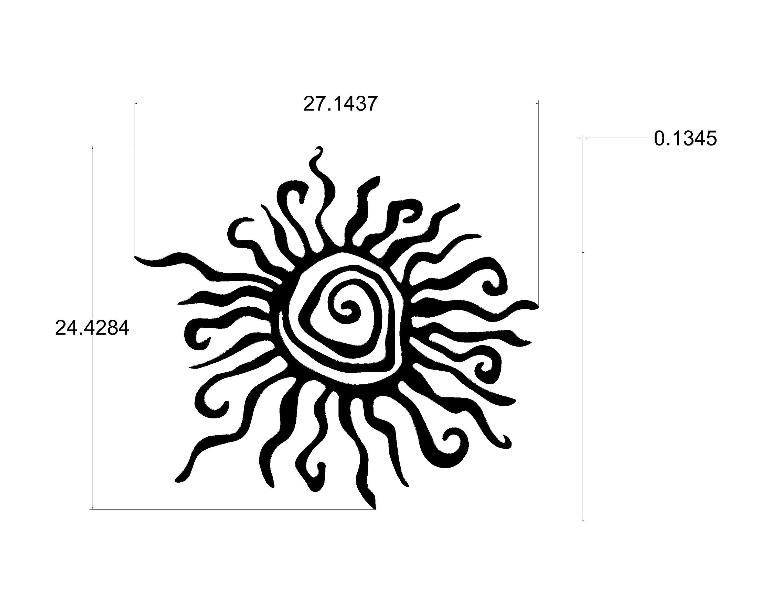 Abstract Sun Sign, Art Deco Metal Sun, Hanging Sign, Powder Coated ...