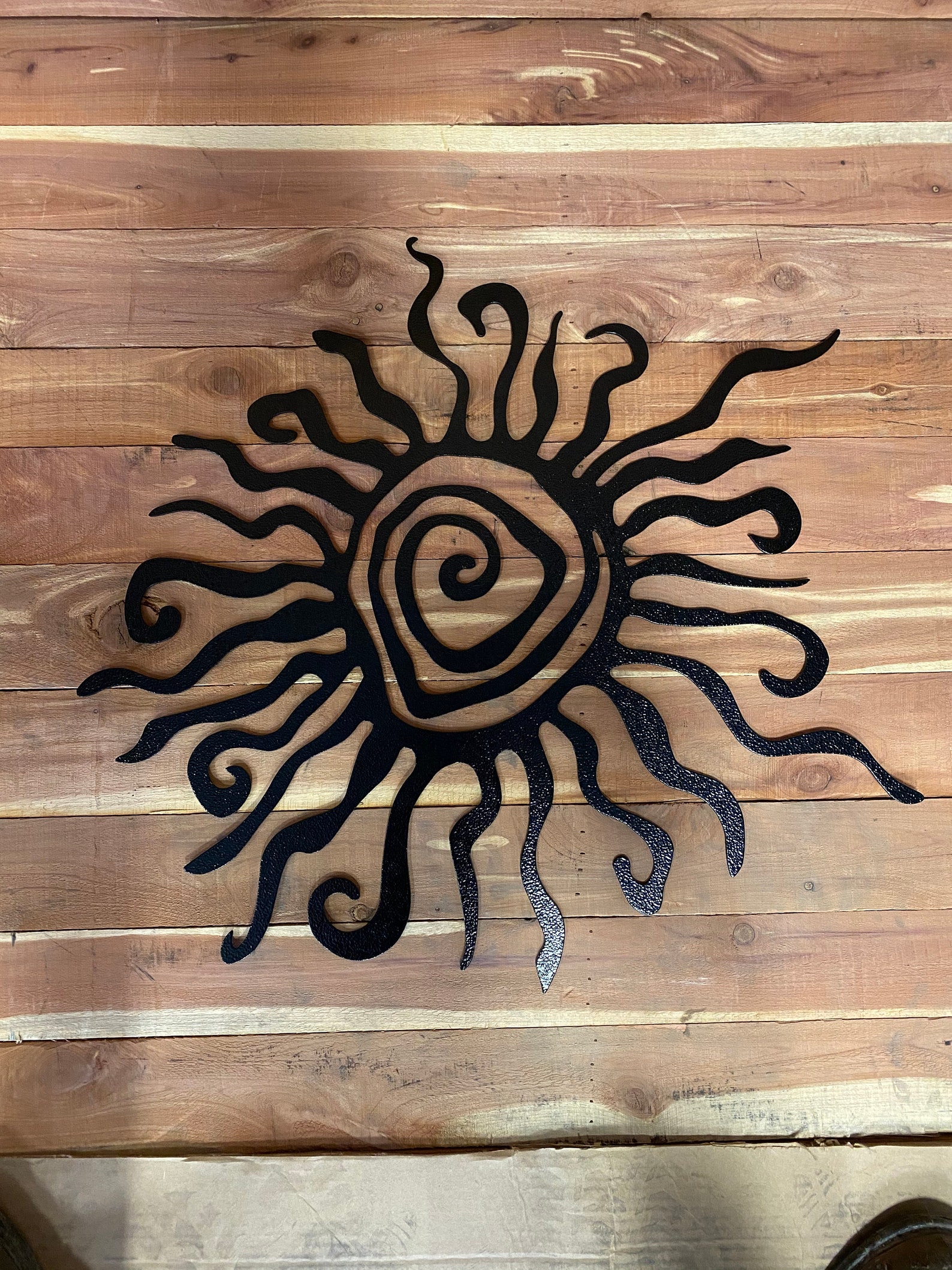 Abstract Sun Sign, Art Deco Metal Sun, Hanging Sign, Powder Coated ...