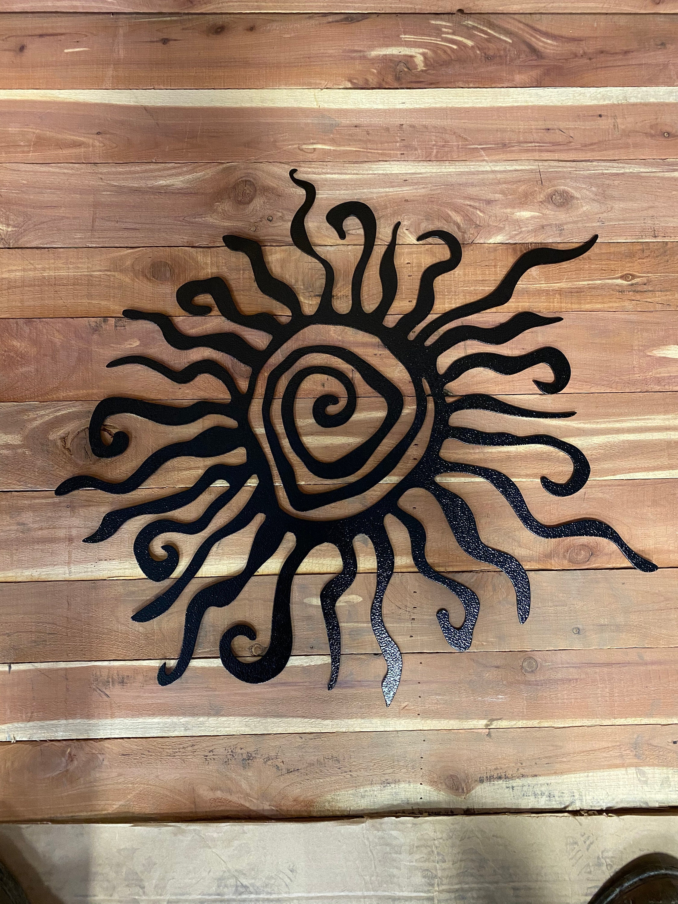 Abstract Sun Sign, Art Deco Metal Sun, Hanging Sign, Powder Coated ...