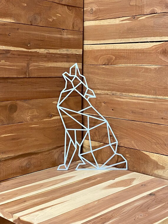 Wolf Howling Wolf Geometric Animal Wall Art - Etsy