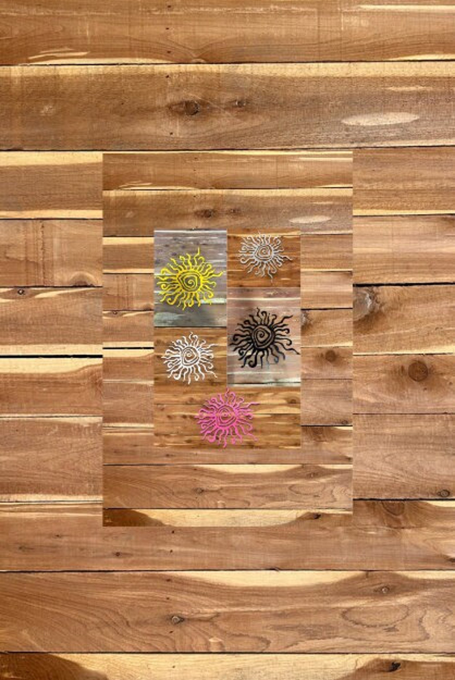 Abstract Sun Sign, Art Deco Metal Sun, Hanging Sign, Powder Coated ...