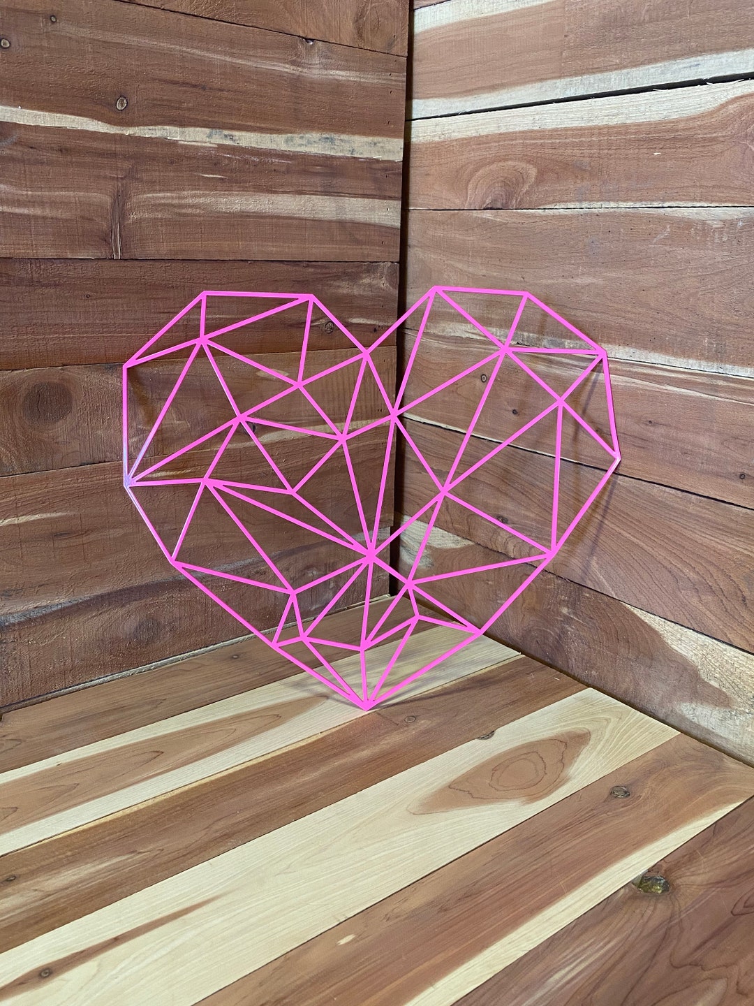 Heart Geometric Shape Wall Art - Etsy