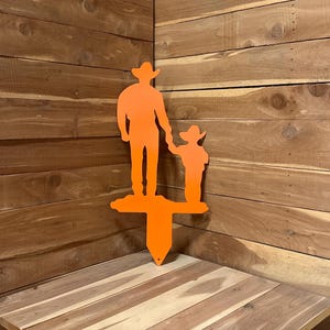 Cowboys Yard Decoration / 10ga Metal Yard Sign / Steel Cowboy and Son ...