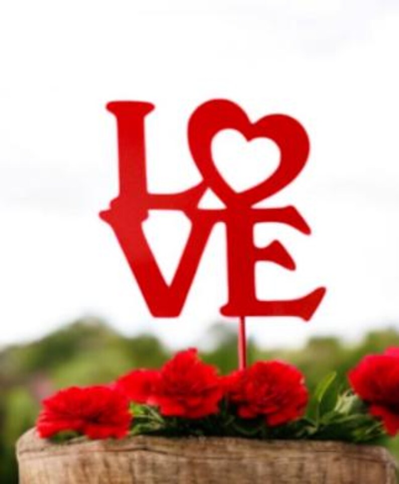 Metal Valentine's Day Metal Sign / LOVE Yard Art Decoration / Heart ...