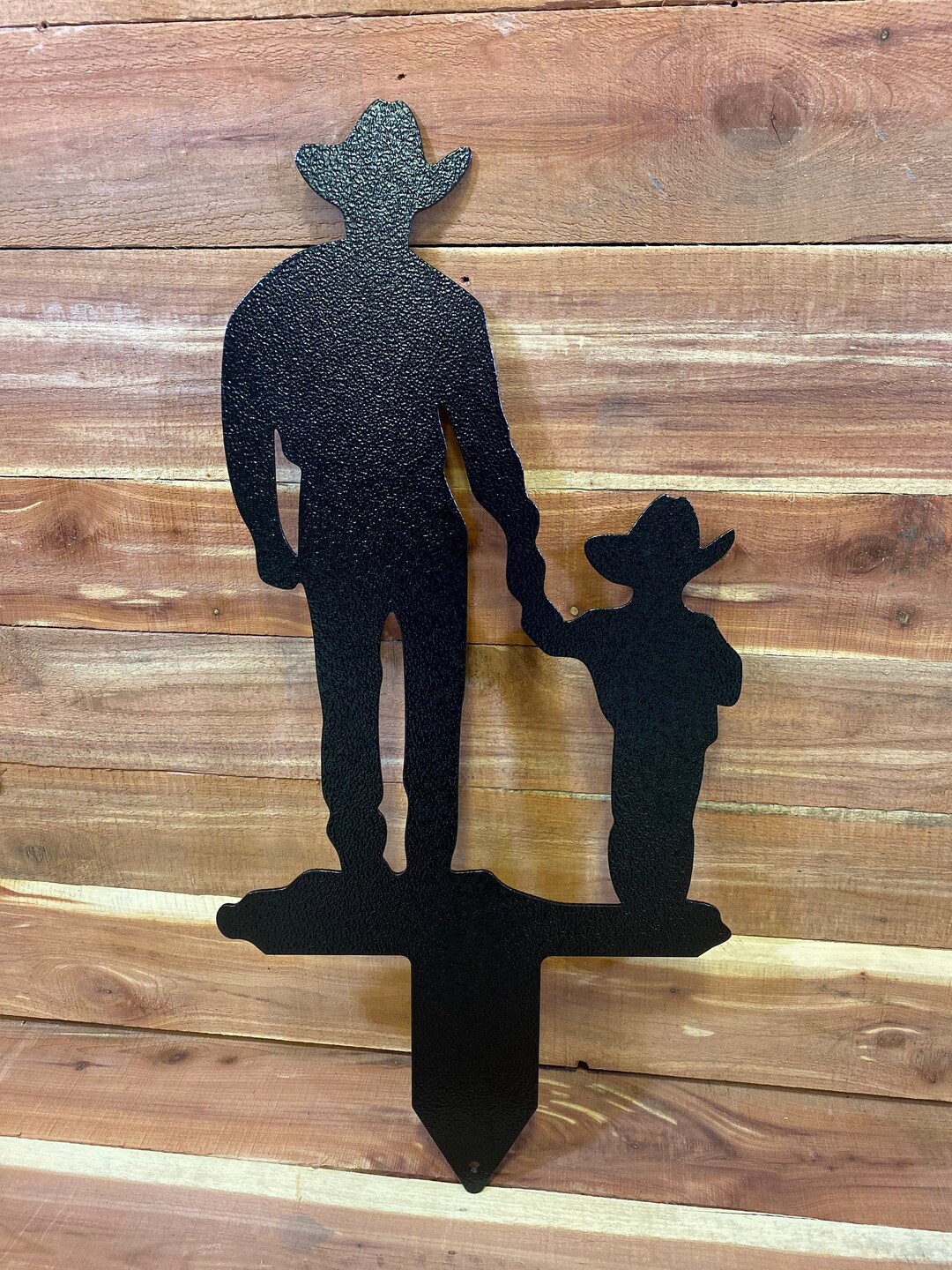 Cowboys Yard Decoration / 10ga Metal Yard Sign / Steel Cowboy and Son ...