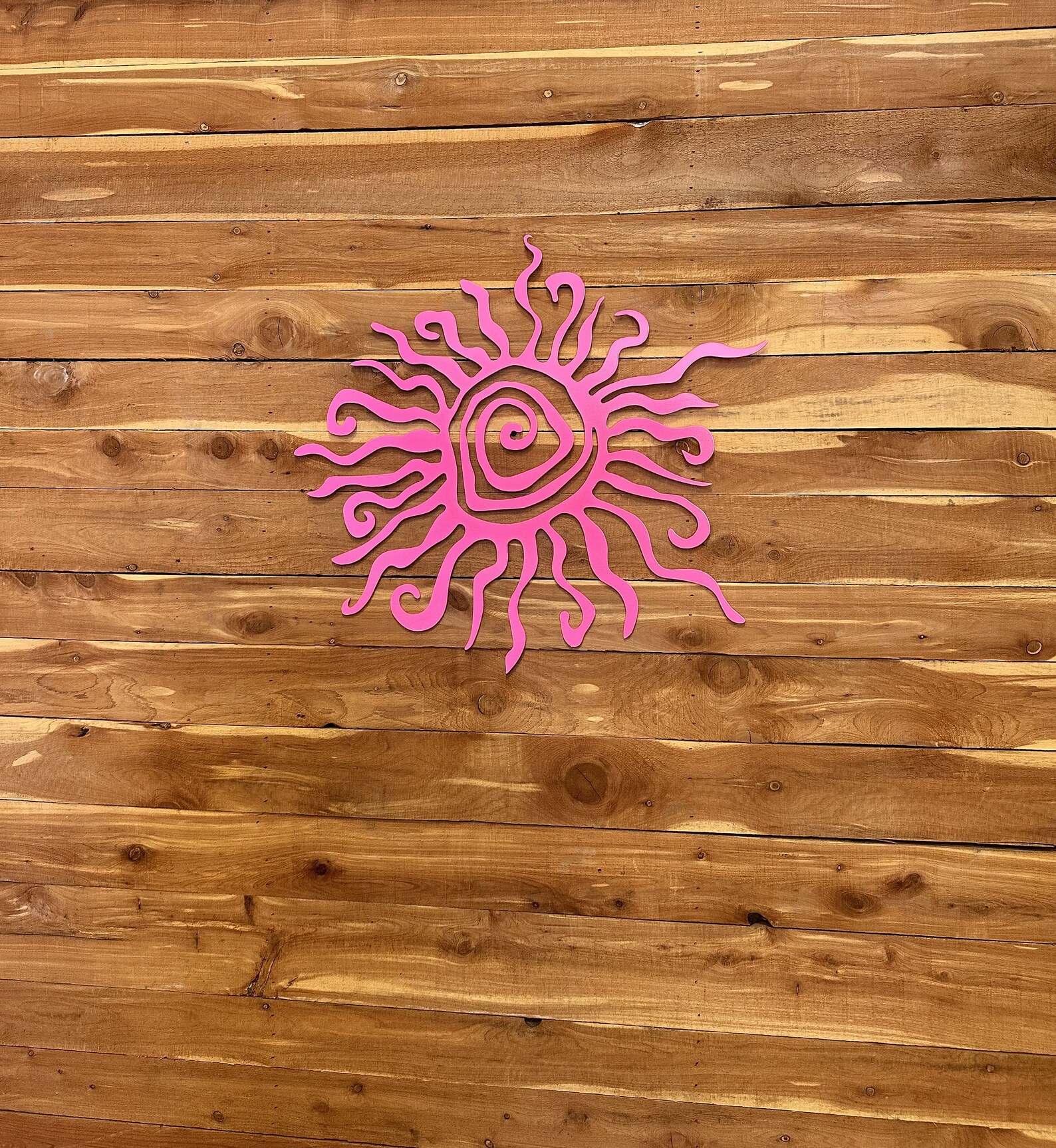 Abstract Sun Sign, Art Deco Metal Sun, Hanging Sign, Powder Coated ...