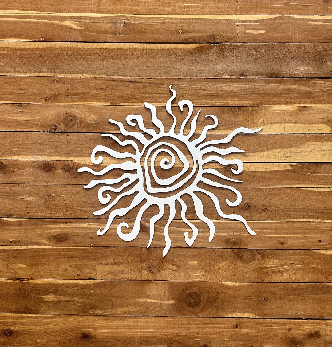 Abstract Sun Sign, Art Deco Metal Sun, Hanging Sign, Powder Coated ...