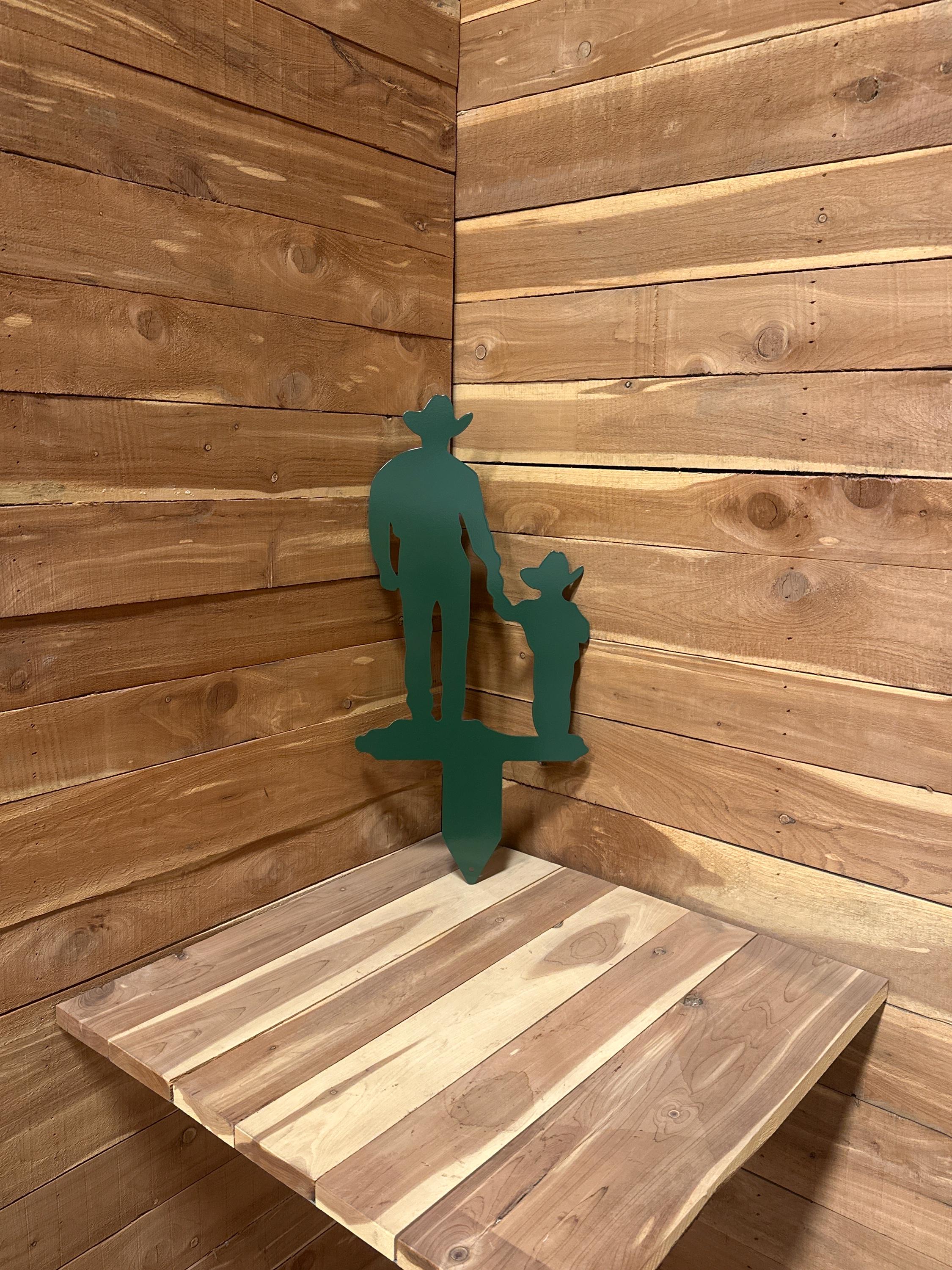 Cowboys Yard Decoration / 10ga Metal Yard Sign / Steel Cowboy and Son ...