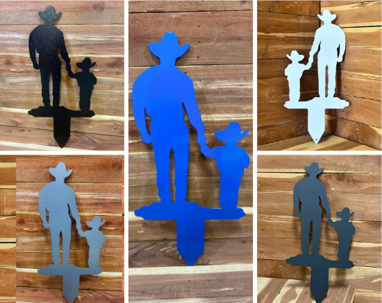 Cowboys Yard Decoration, 10ga Metal Yard Sign, Steel Cowboy and Son ...